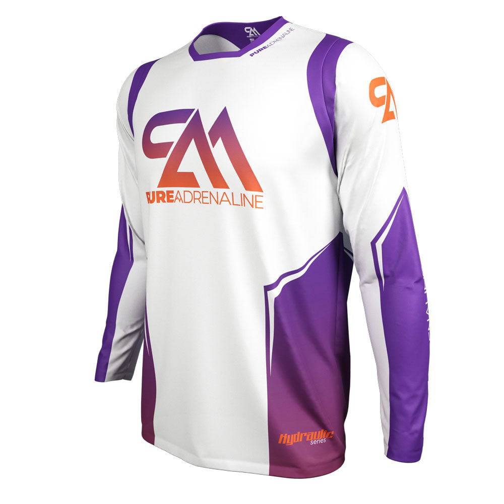 White/Orange Mens Hydraulic Series Jersey (2024) | Pure Adrenaline ...